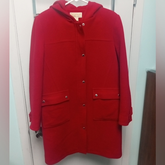 Michael Kors | Jackets & Coats | Michael Kors Red 34 Full Zip Snap Over ...